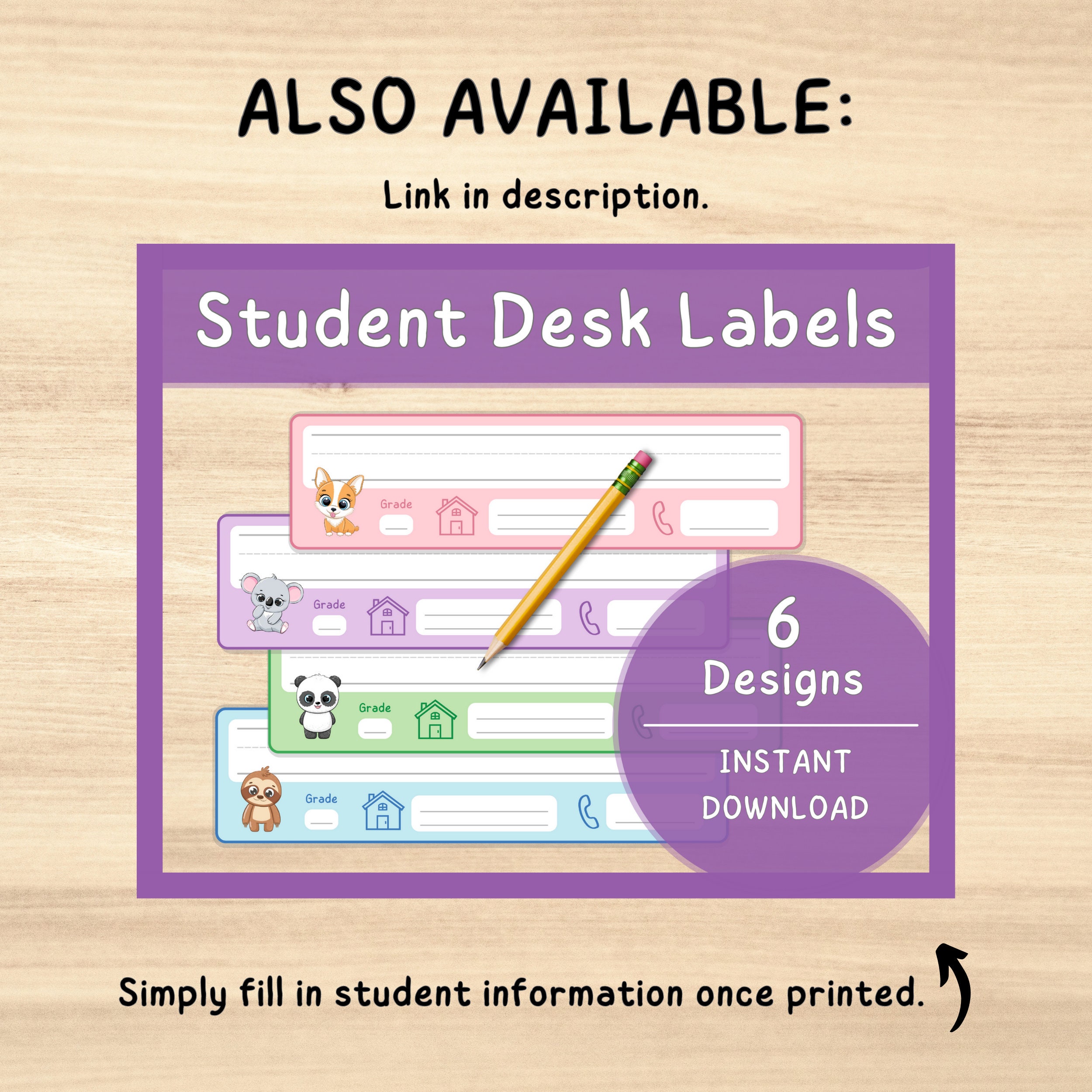 Customized Classroom Desk Name Plates, Editable Name Tags, School Name ...