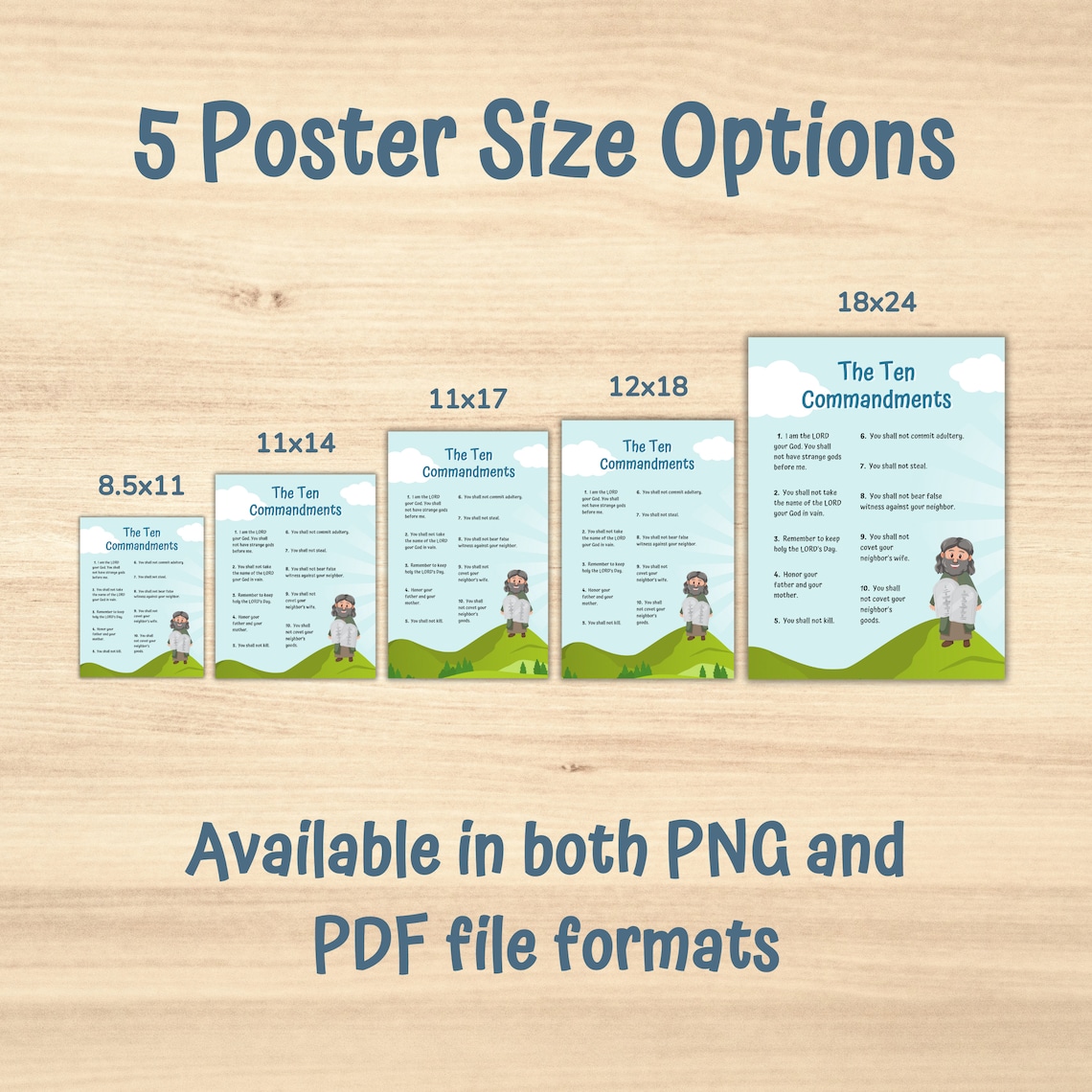 Catholic Ten Commandments for Kids, 10 Commandments Poster, Catholic ...