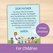 Our Father Prayer Print for Kids Religious, the Lord's Prayer Catholic ...