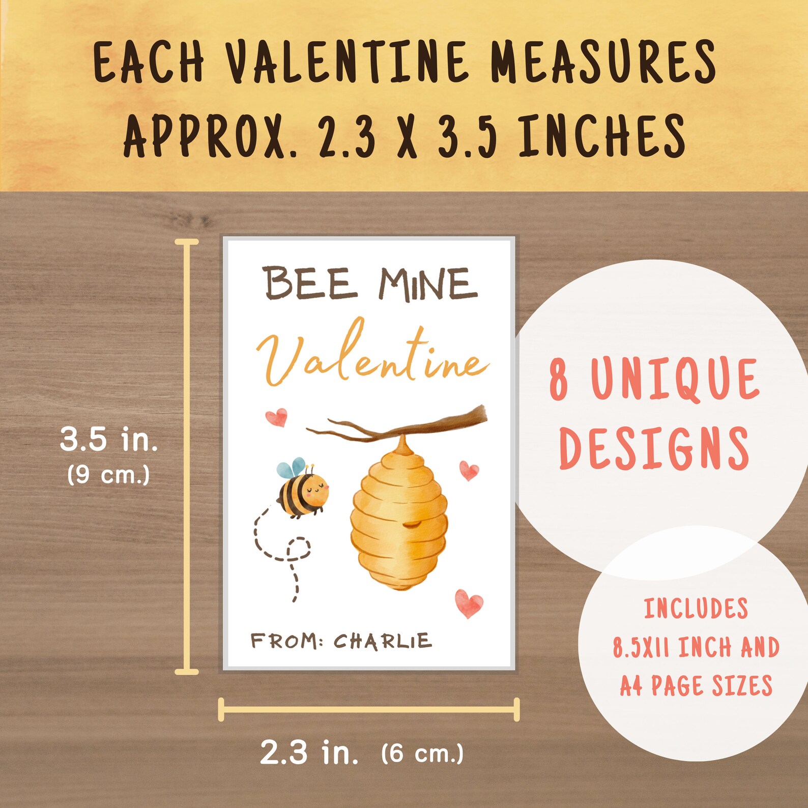 Cute Honey Bee Editable Valentine Cards, Classmate Valentine Exchange ...
