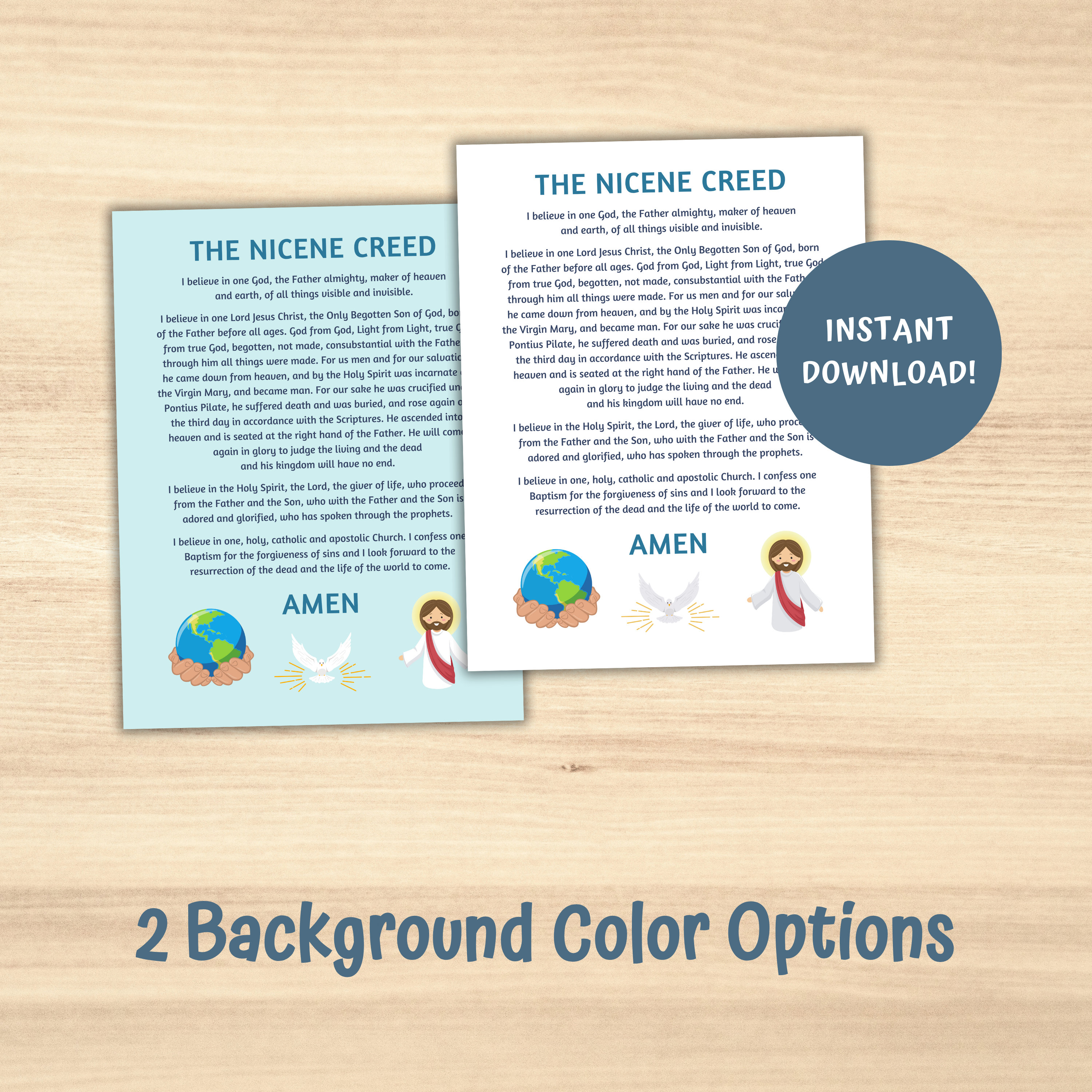 Nicene Creed Prayer Poster for Catholic Kids, Traditional Catholic ...