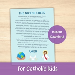 Nicene Creed Prayer Poster for Catholic Kids, Traditional Catholic ...