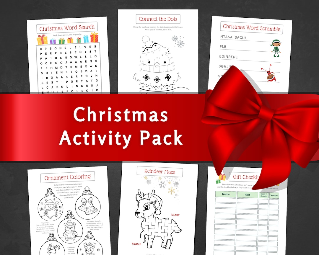 Christmas Activity Pack, Christmas Activity Pages, Christmas Activity ...