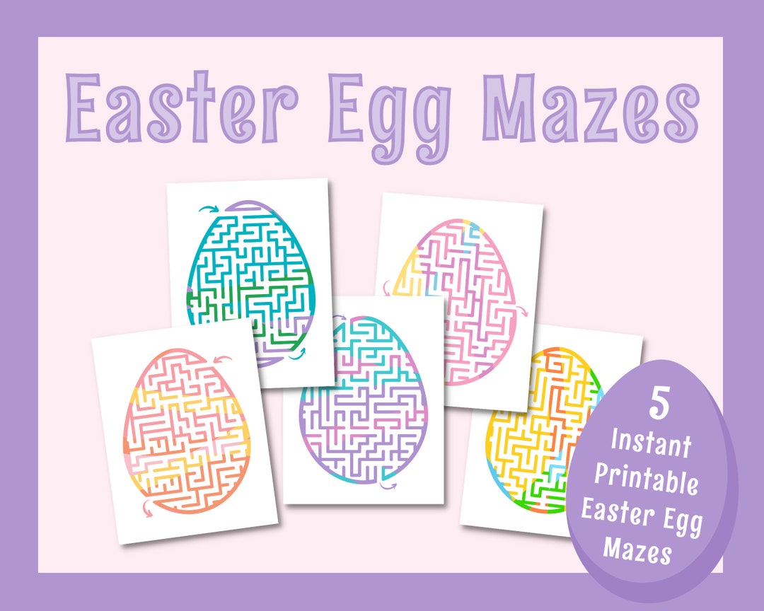 Easter Egg Mazes for Kids / Easter Activities and Games for Kids / Set ...