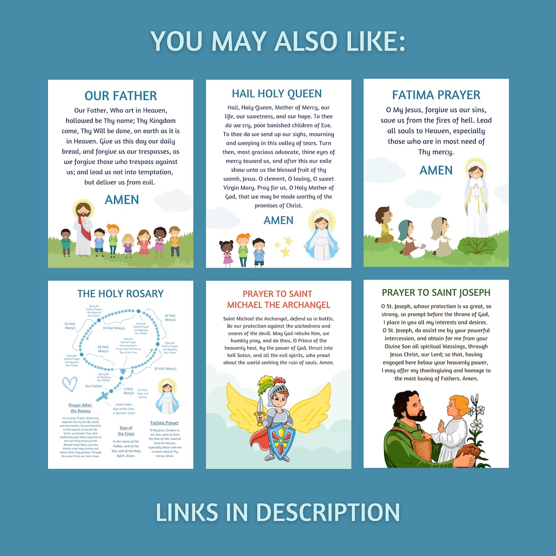 Hail Mary Prayer Printable for Kids Religious, Hail Mary Full of Grace ...