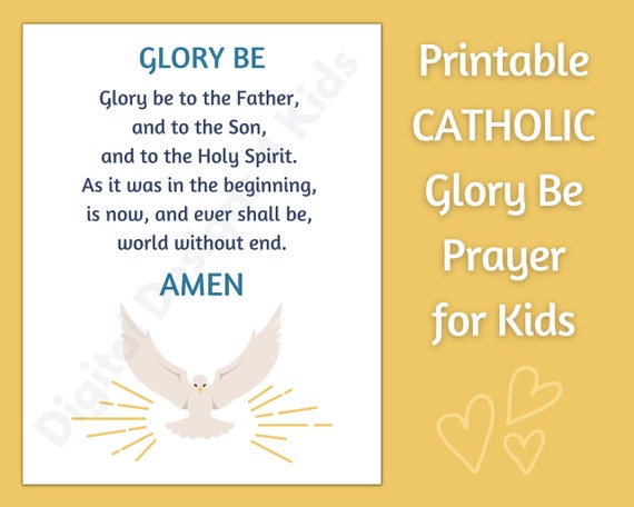 Glory Be to the Father Prayer Print Glory Be Prints Catholic - Etsy