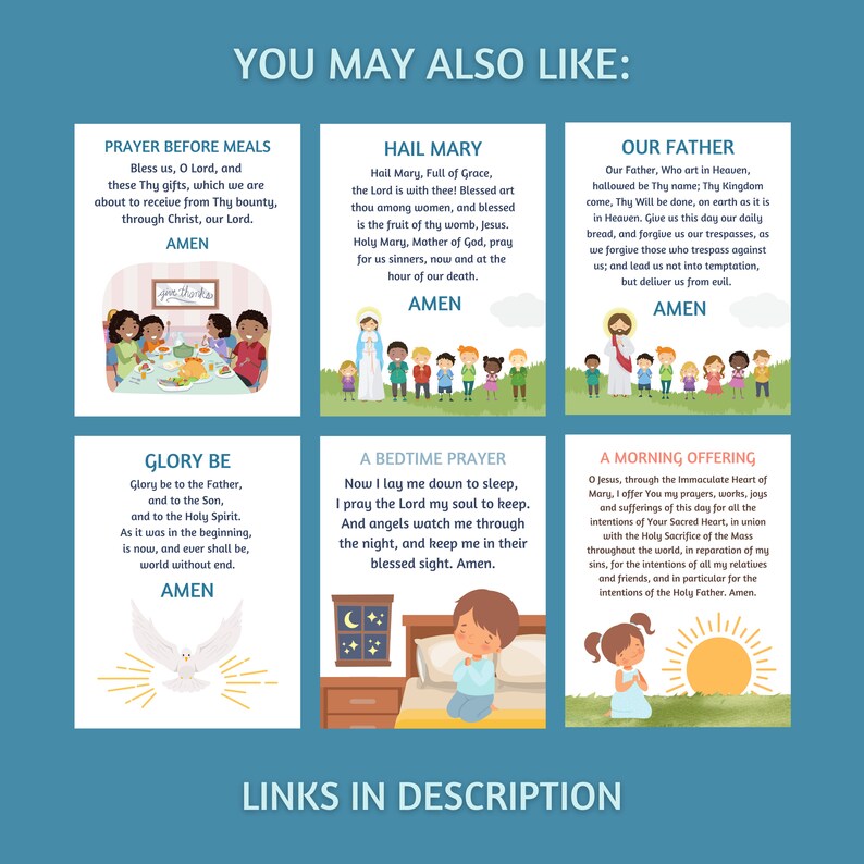 Catholic Kids Grace After Meals Prayer Printable, After Meal Prayer ...