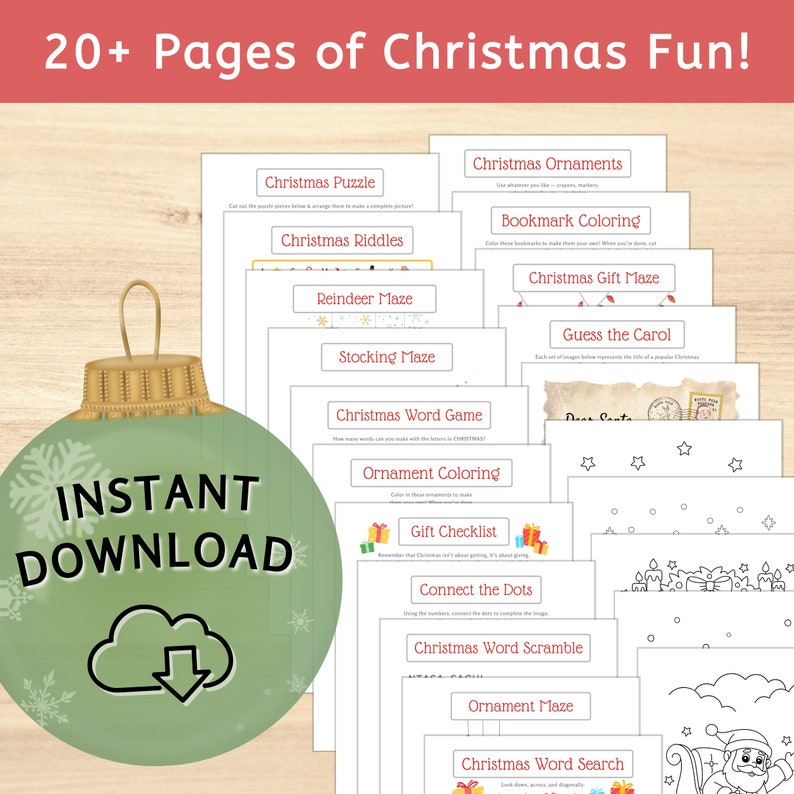 Christmas Activity Pages, Kids Christmas Party Games, Christmas ...