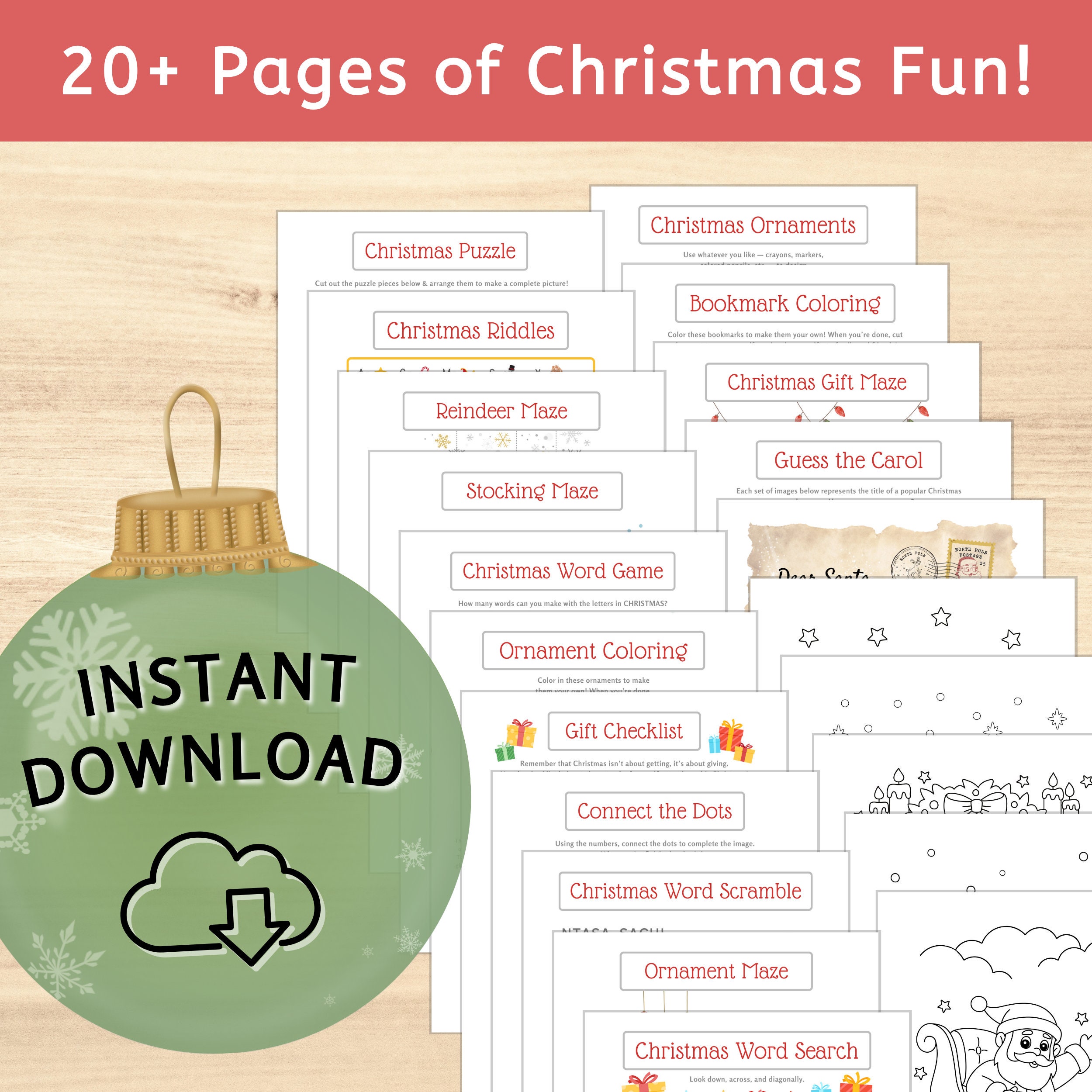 Christmas Activity Pages, Kids Christmas Party Games, Christmas ...