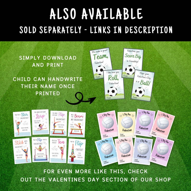 Editable Kids Soccer Valentines Cards Personalized Soccer Ball Sports ...