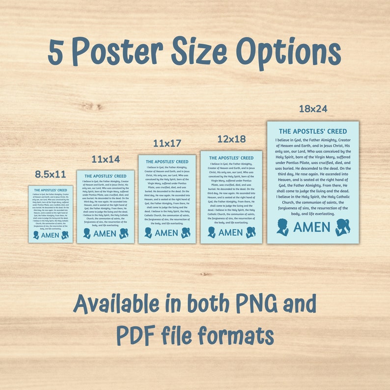 Apostles Creed Printable Prayer Poster for Catholic Kids, Catholic ...