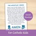 Apostles Creed Printable Prayer Poster for Catholic Kids, Catholic ...