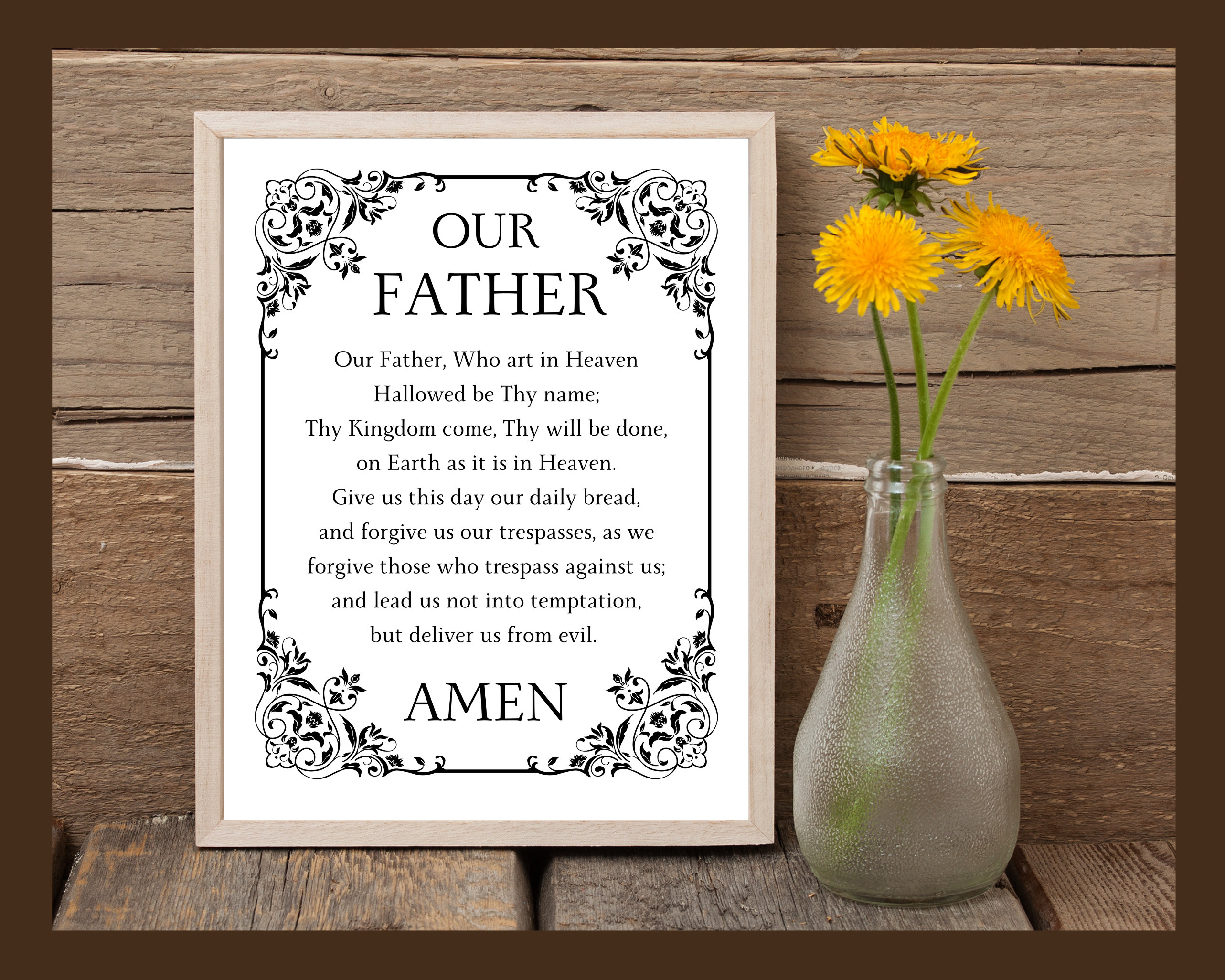 Our Father Prayer, Instant Download, the Lord’s Prayer Printable ...