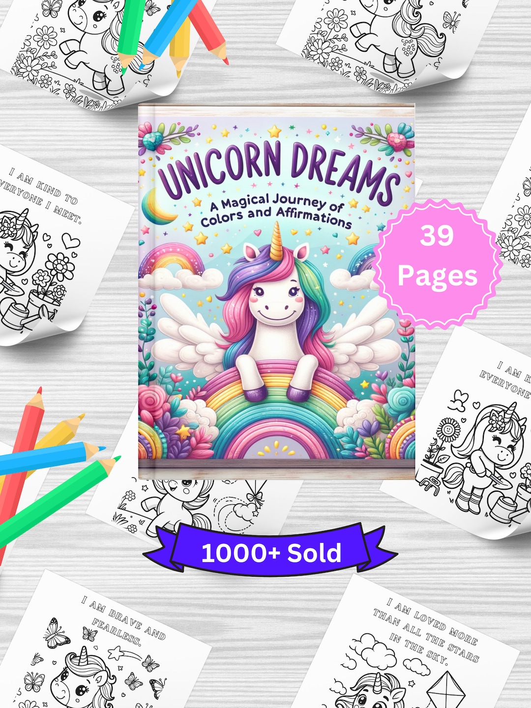 Unicorn Dreams: A Magical Journey of Colors and Affirmations. - Etsy