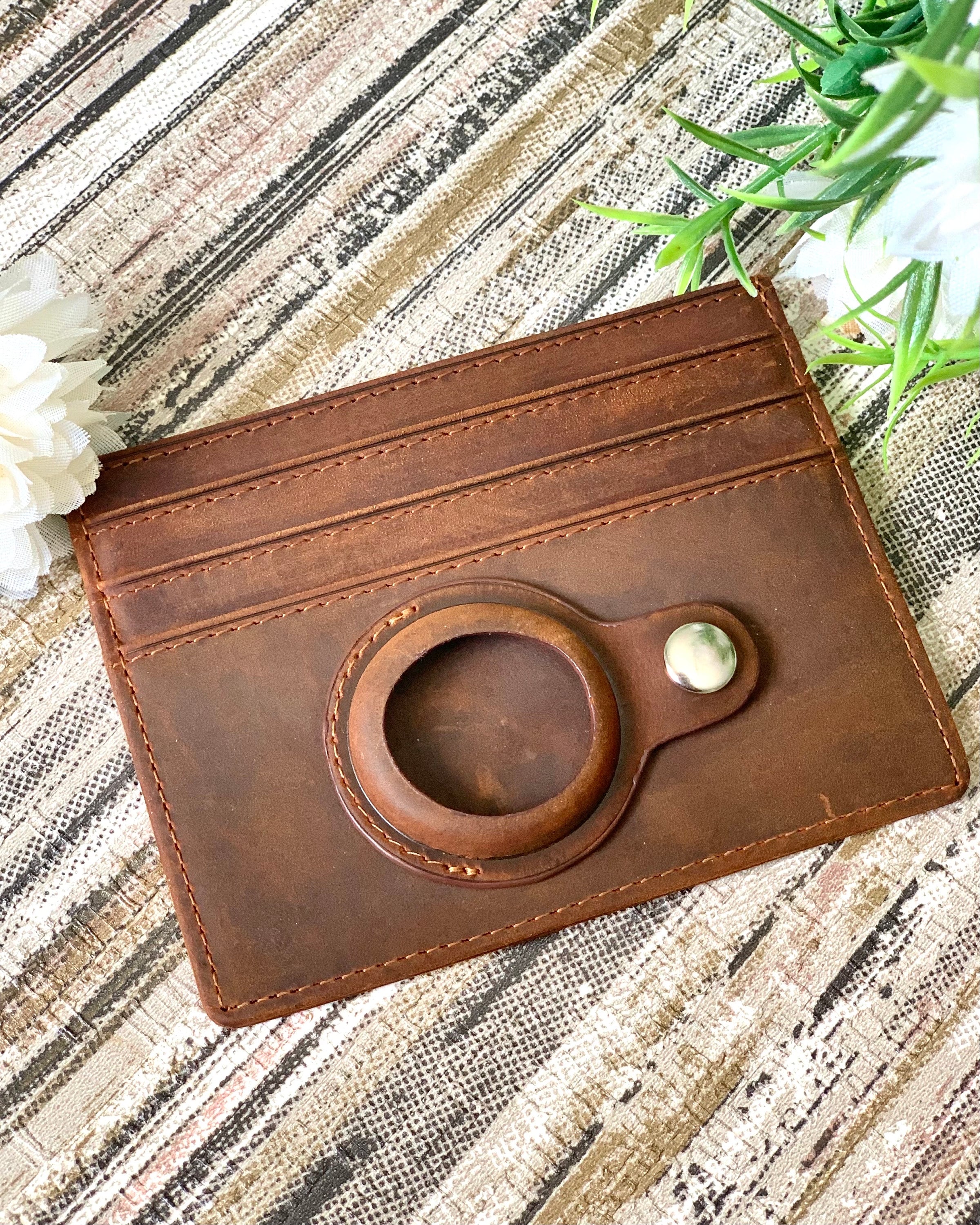 Personalised Engraved AirTag Tracker Card Holder, RFID Anti-theft Men's ...