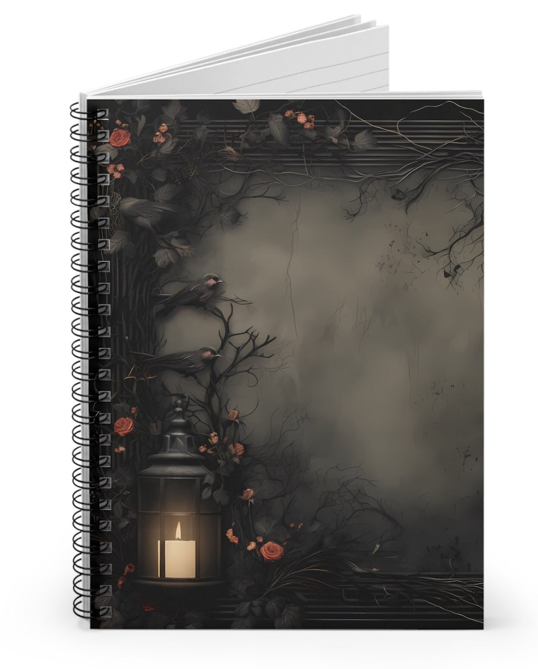 Goth Notebook Goth Journal Dark Roses Mystical Notebook - Etsy