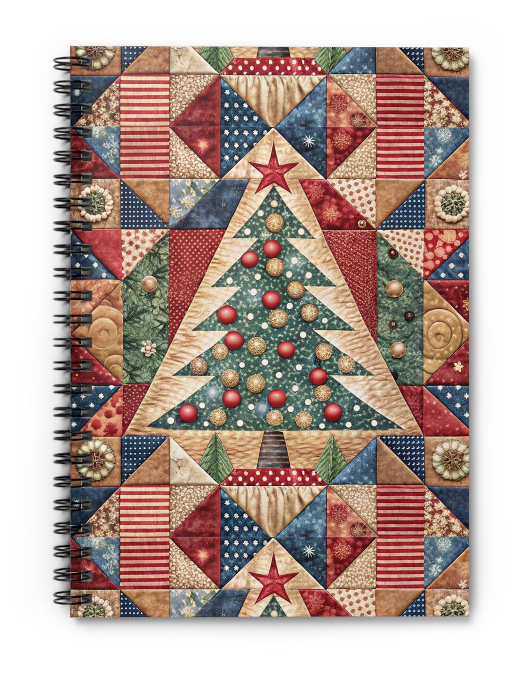 Winter Notebook, Quilt Journal, Christmas Sketchbook, Rustic Notebook ...