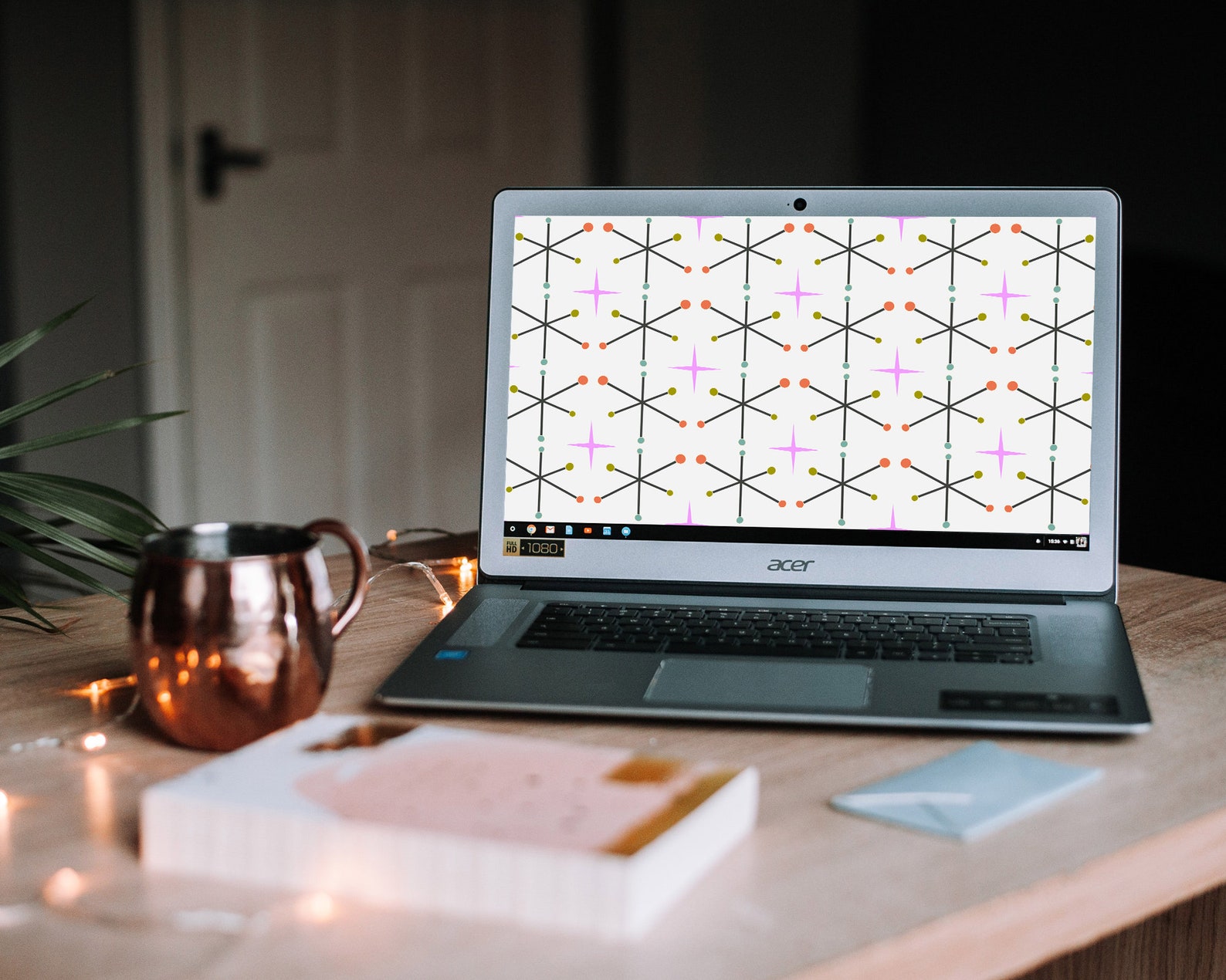 Mid Century Modern Desktop Wallpaper Atomic Era Pattern - Etsy