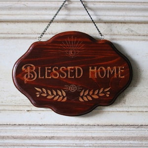 Magical Decorative Door Sign "blessed Home" Made of Pine Wood for ...