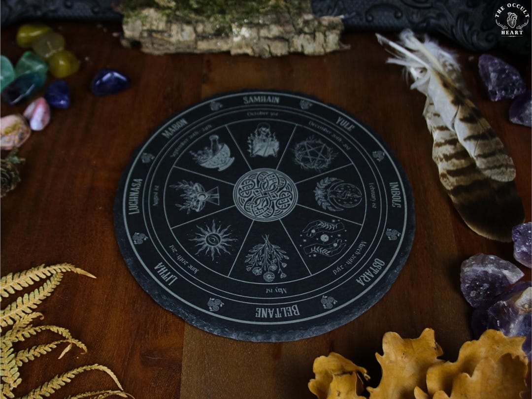 Celtic Wheel Calendar – Celtic Yearly Cycle on Slate – a Perfect Gift ...