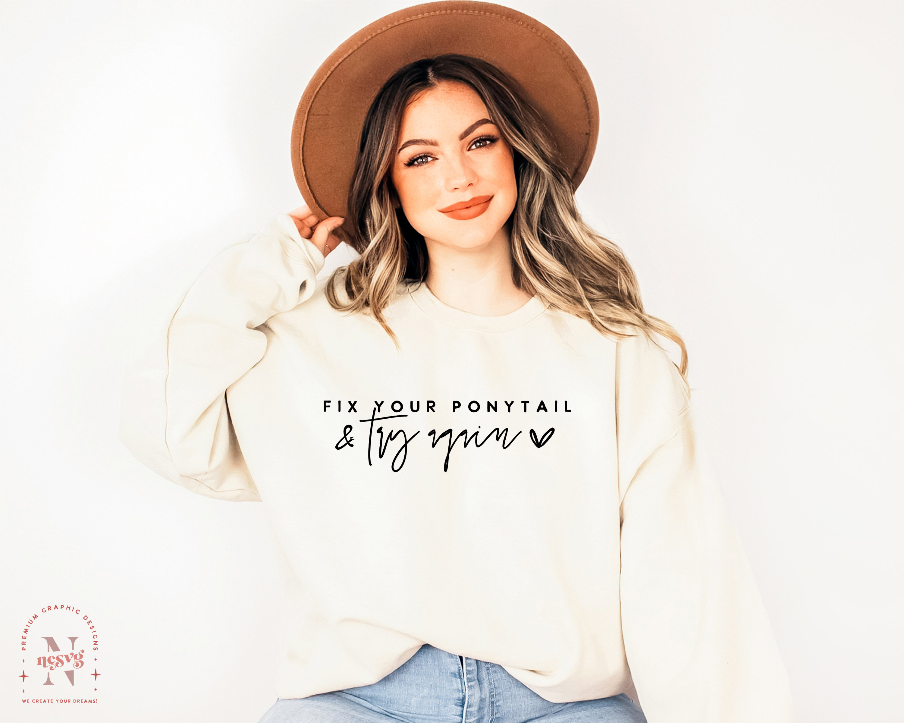 Fix Your Ponytail & Try Again SVG PNG PDF Motivational Svg - Etsy