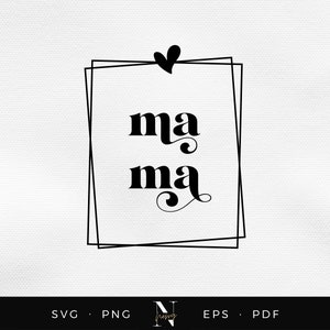Mama SVG Mama Square SVG Mama Box Cut File Retro Mother | Etsy