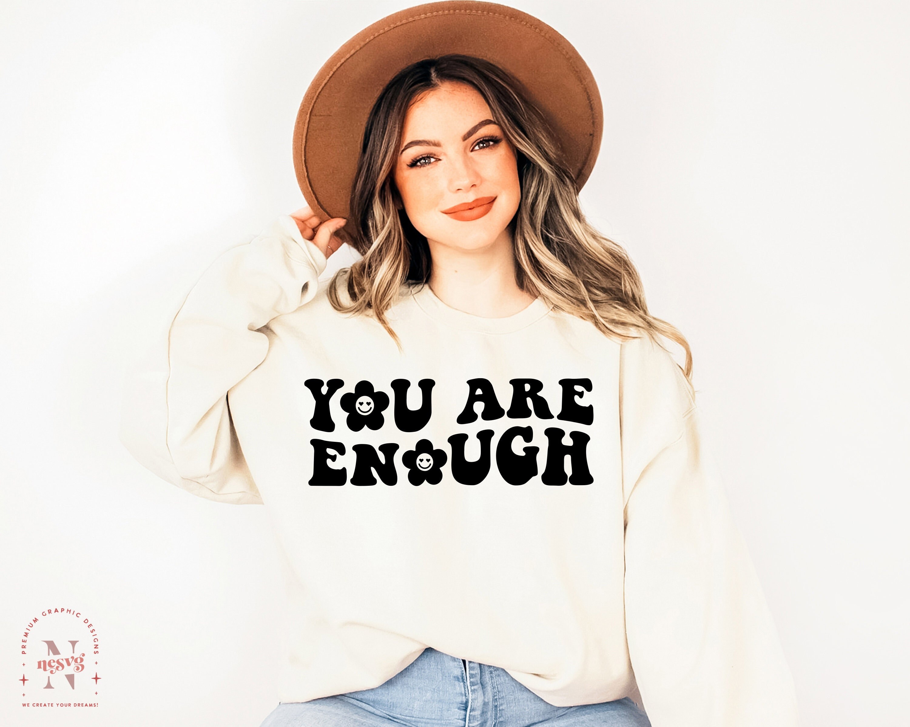 You Are Enough SVG PNG PDF, Inspirational Svg, Positive Quote Svg ...