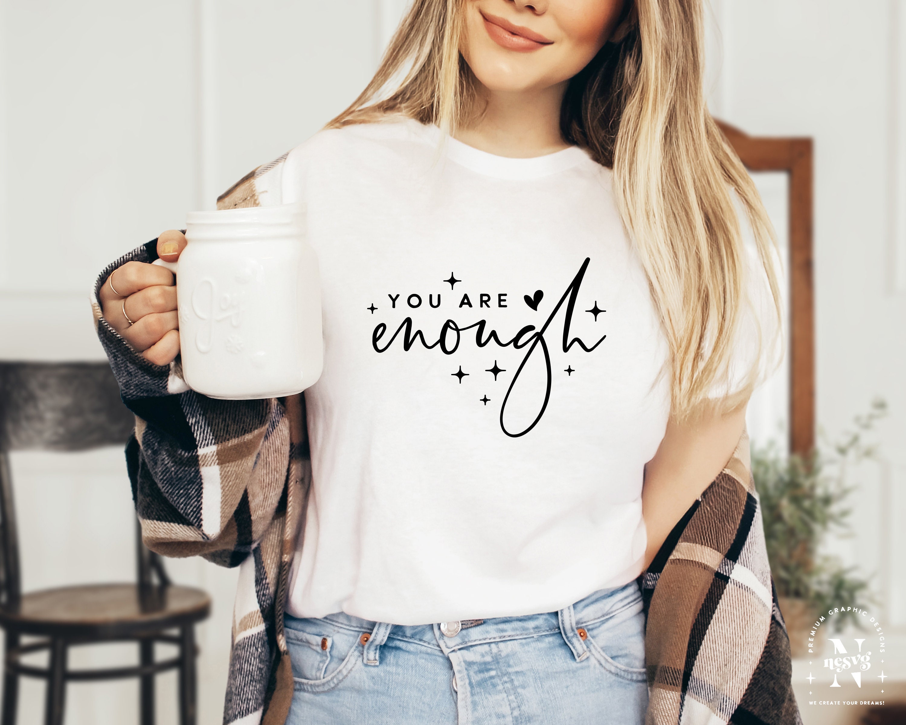 You Are Enough SVG PNG PDF Self Love Svg Inspirational Svg - Etsy