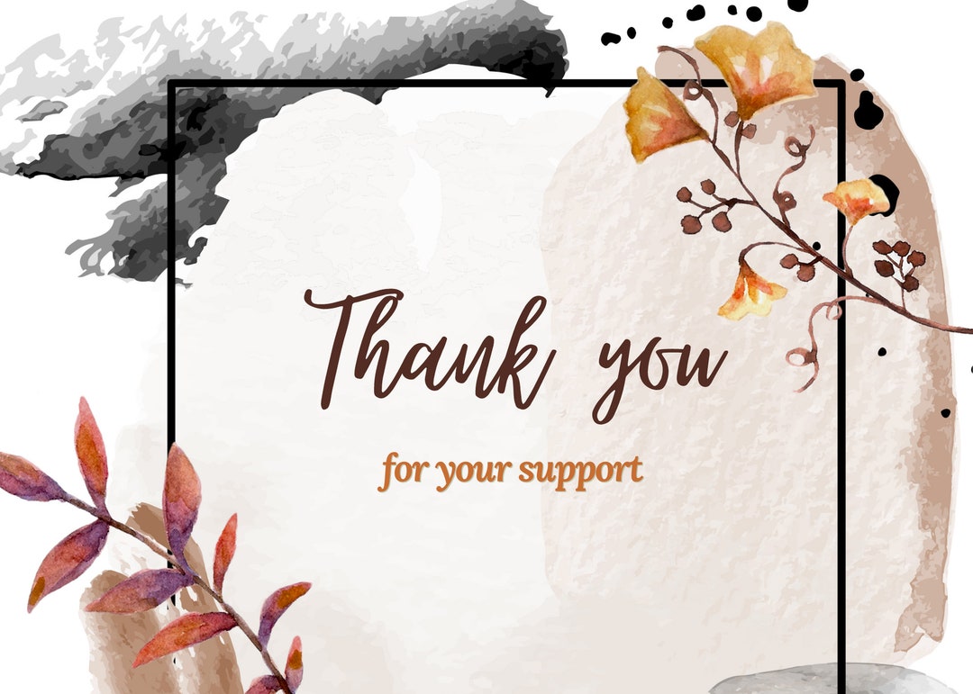 Thank You for Your Support Card - Etsy