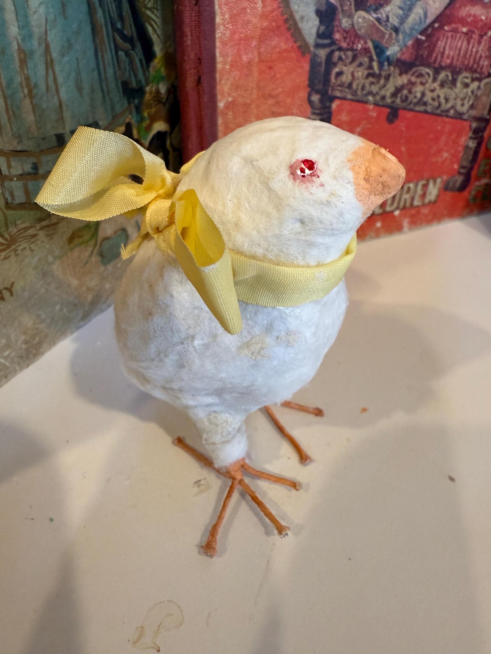 Small Spun Cotton Easter Chick Handmade - Etsy