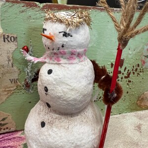 Spun Cotton Snowman New Vintage Style Handmade Christmas - Etsy
