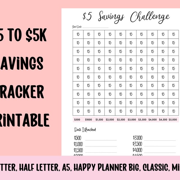 5 Dollar Challenge Etsy