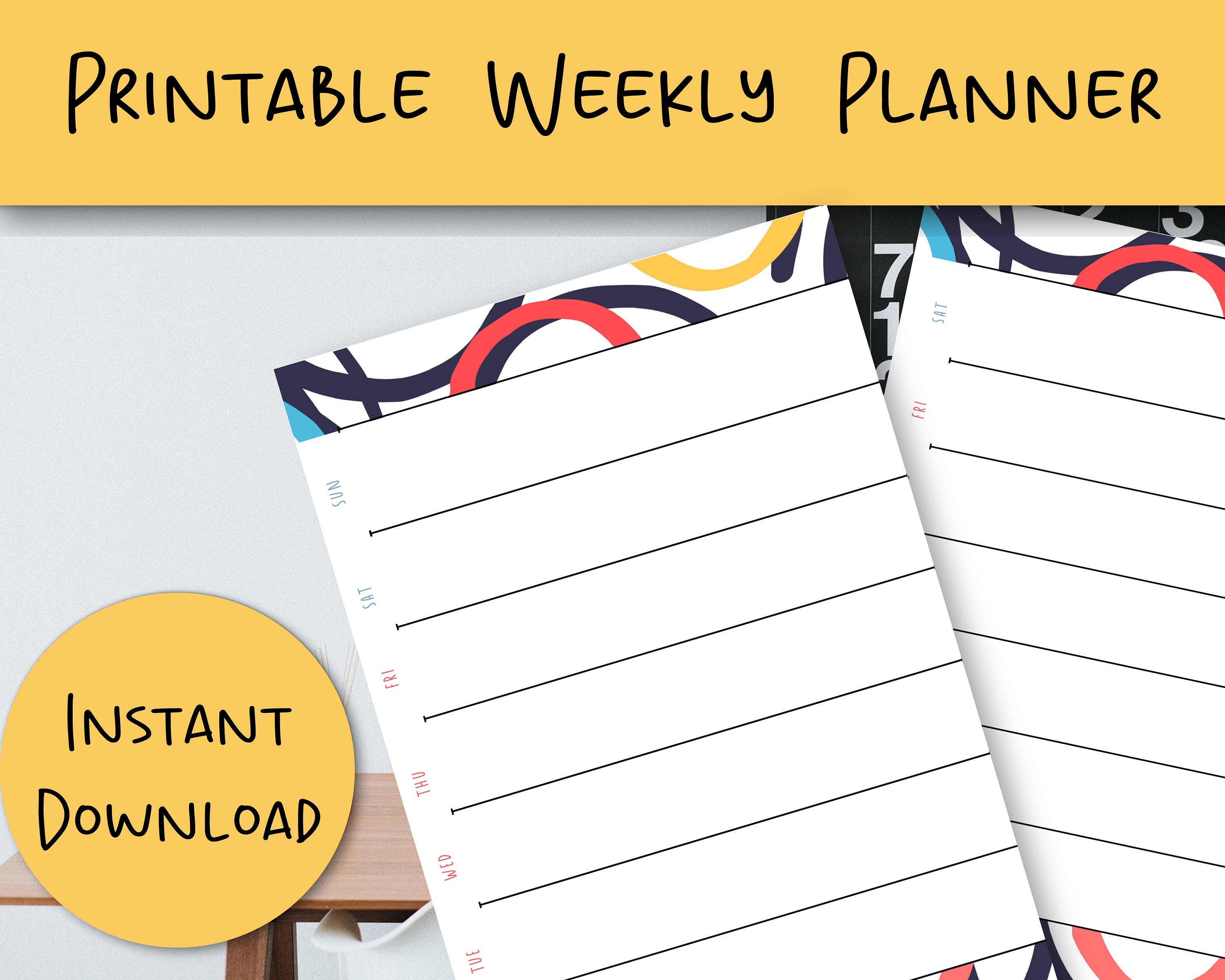 Printable Weekly Planner Planner Insert Undated Colorful - Etsy