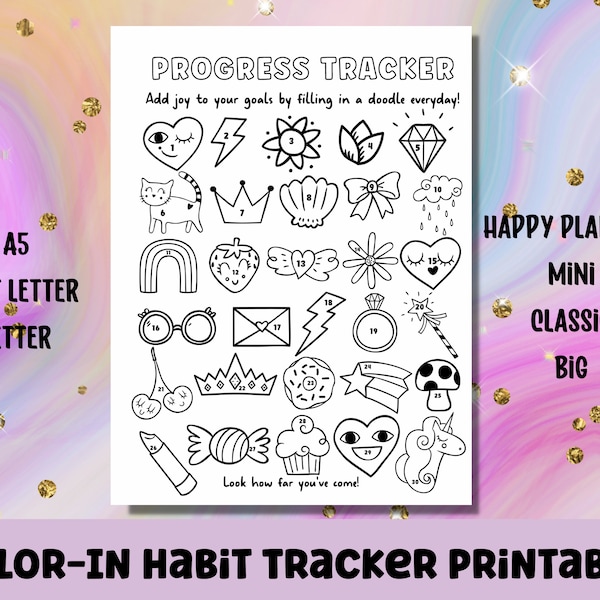 Habit Tracker Coloring - Etsy