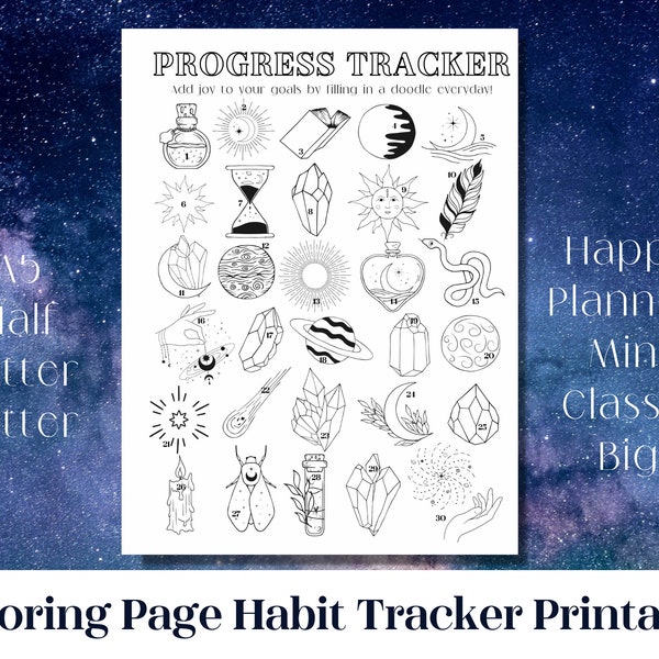 Progress Tracker Coloring - Etsy
