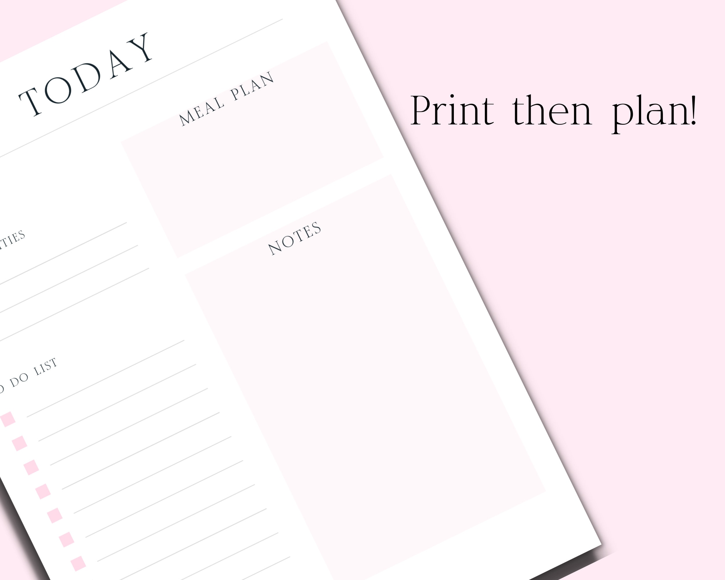Pink Minimalist Printable Planner Inserts Bundle Three Daily - Etsy