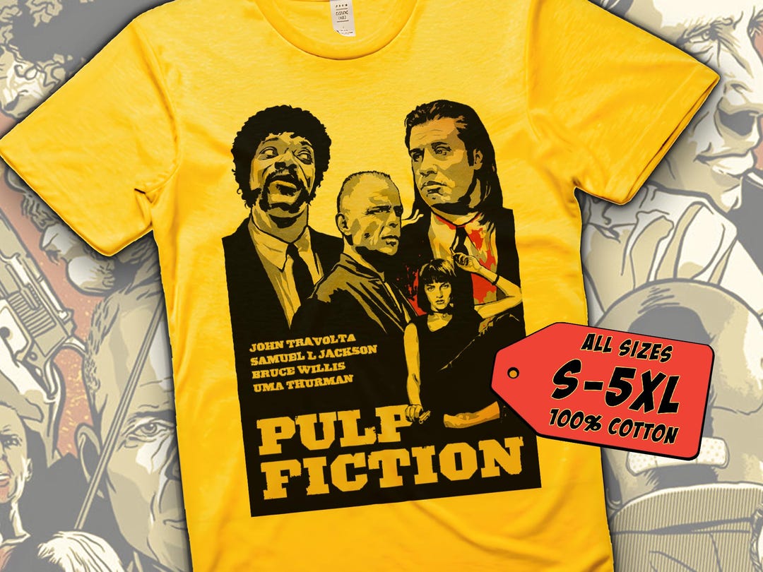 Pulp Fiction V12 Vintage Movie Poster T-shirt Unisex Multicolor T Shirt ...