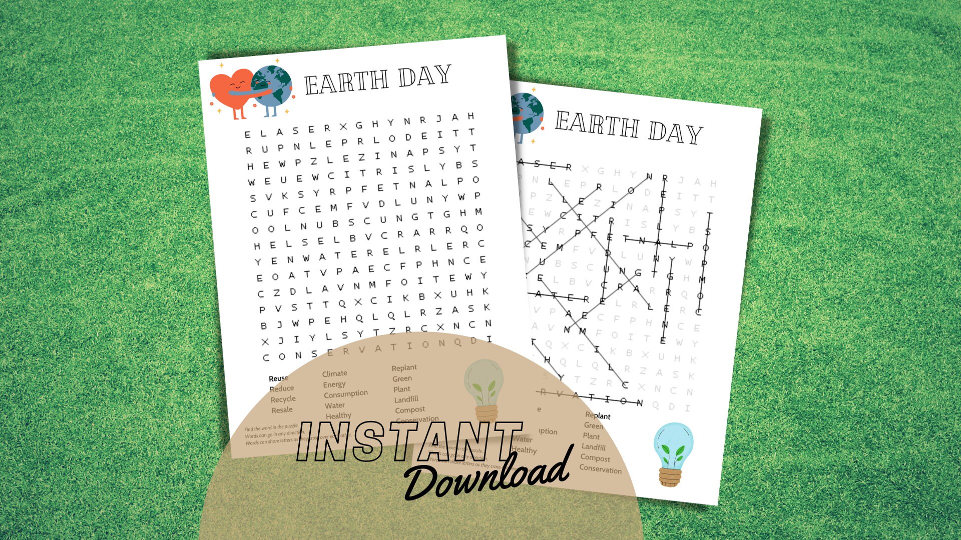 Earth Day Activity-word Search Printable PDF Digital - Etsy