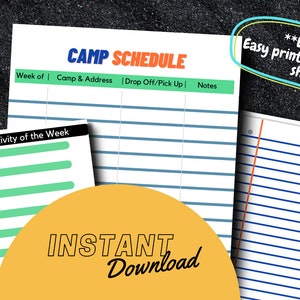 Summer Camp Planner, Tracker, Budget, Spend, Kid Activity, Schedule ...