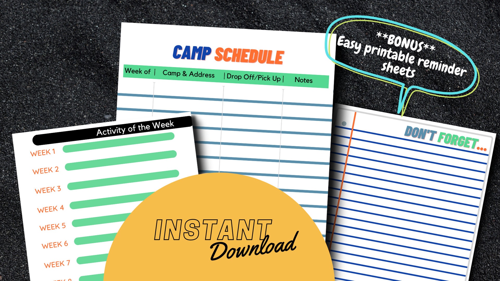 Summer Camp Planner, Tracker, Budget, Spend, Kid Activity, Schedule ...