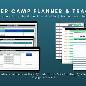 Summer Camp Planner, Tracker, Budget, Spend, Kid Activity, Schedule ...