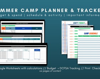 Summer Camp Spreadsheet - Etsy