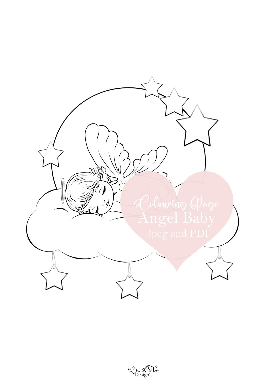 Angel Baby Coloring Page - Etsy