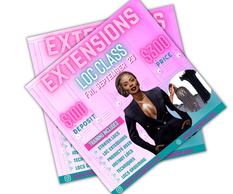 DIY Hair Flyer, Social Media Flyer, Locs Training Flyer, 1 on 1 Class ...