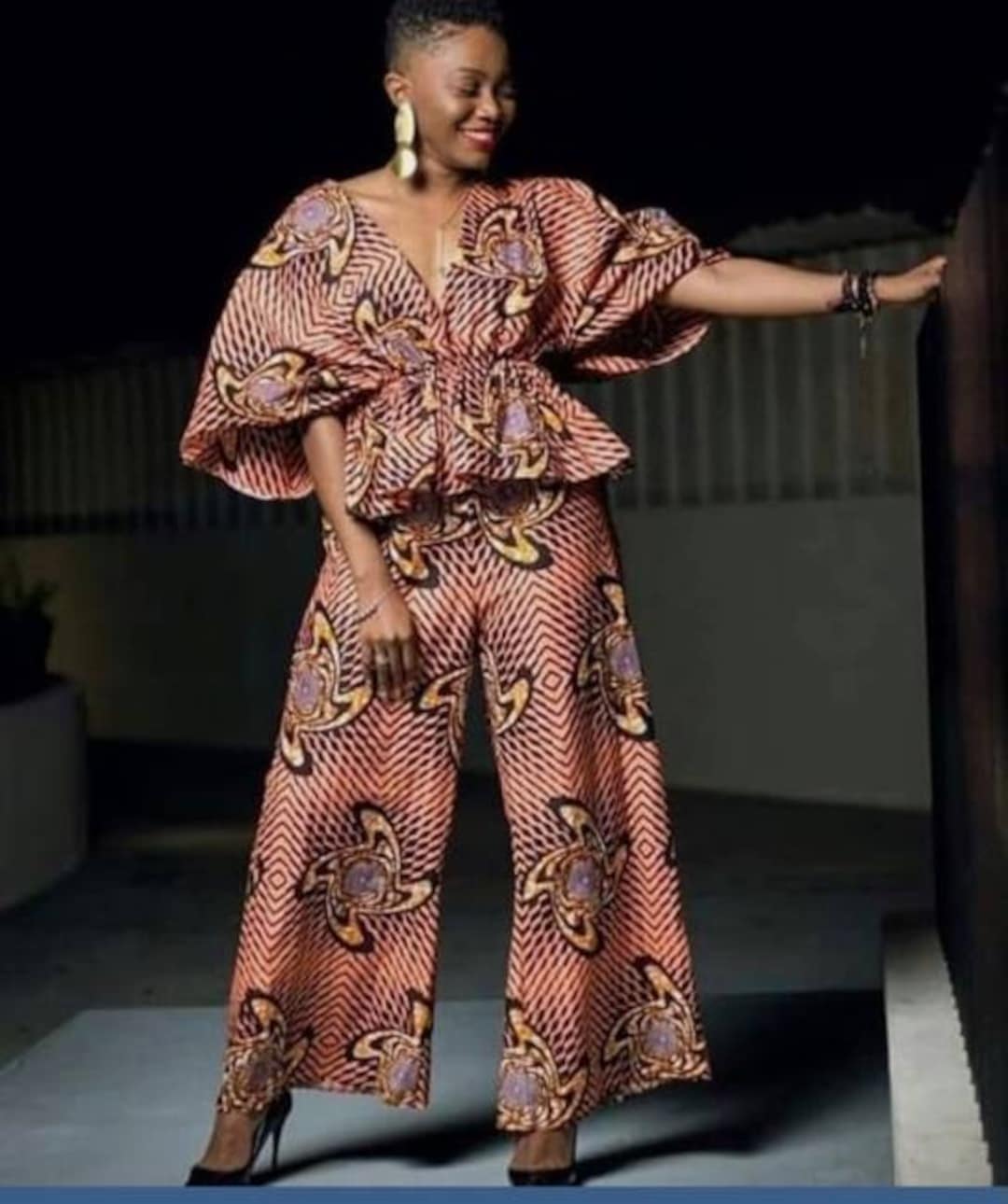 African Pant Suit For Women African Women Pant Suit African Wide Leg