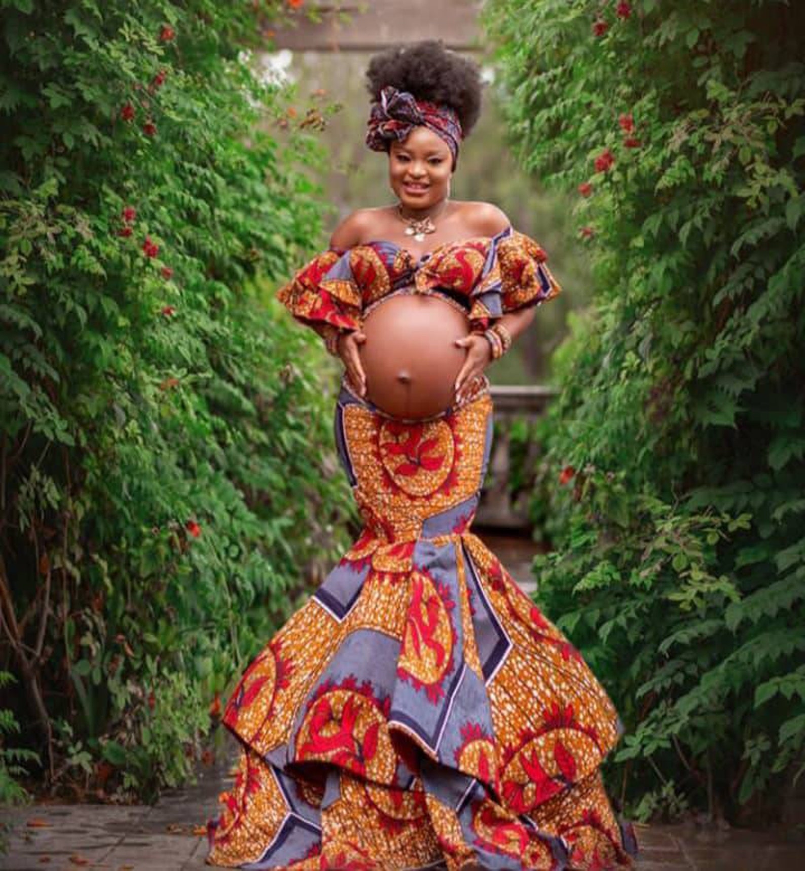 Two Pieces African Maternity Outfit/african Maternity Attire for ...