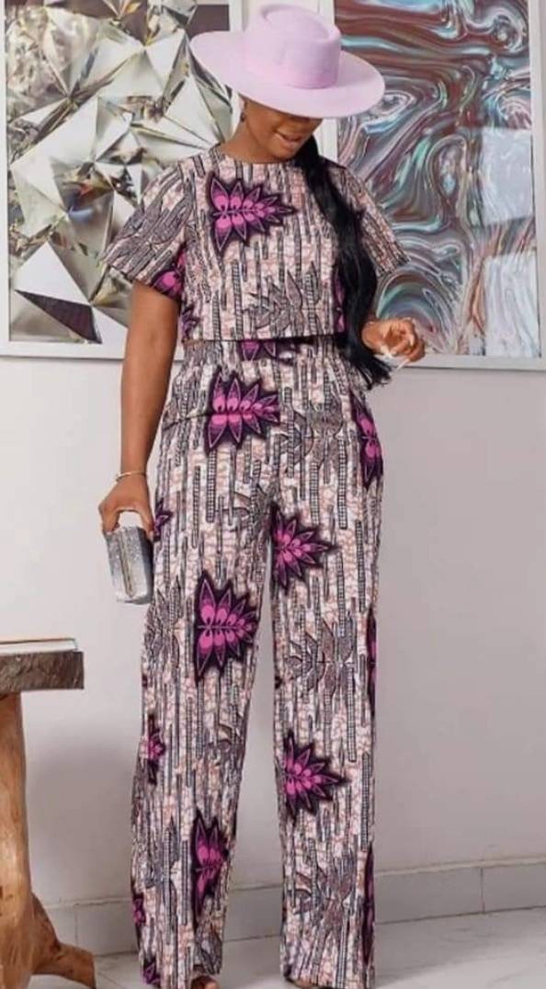 African Pant Suit for Women,african Women Pant Suit,african Wide Leg ...