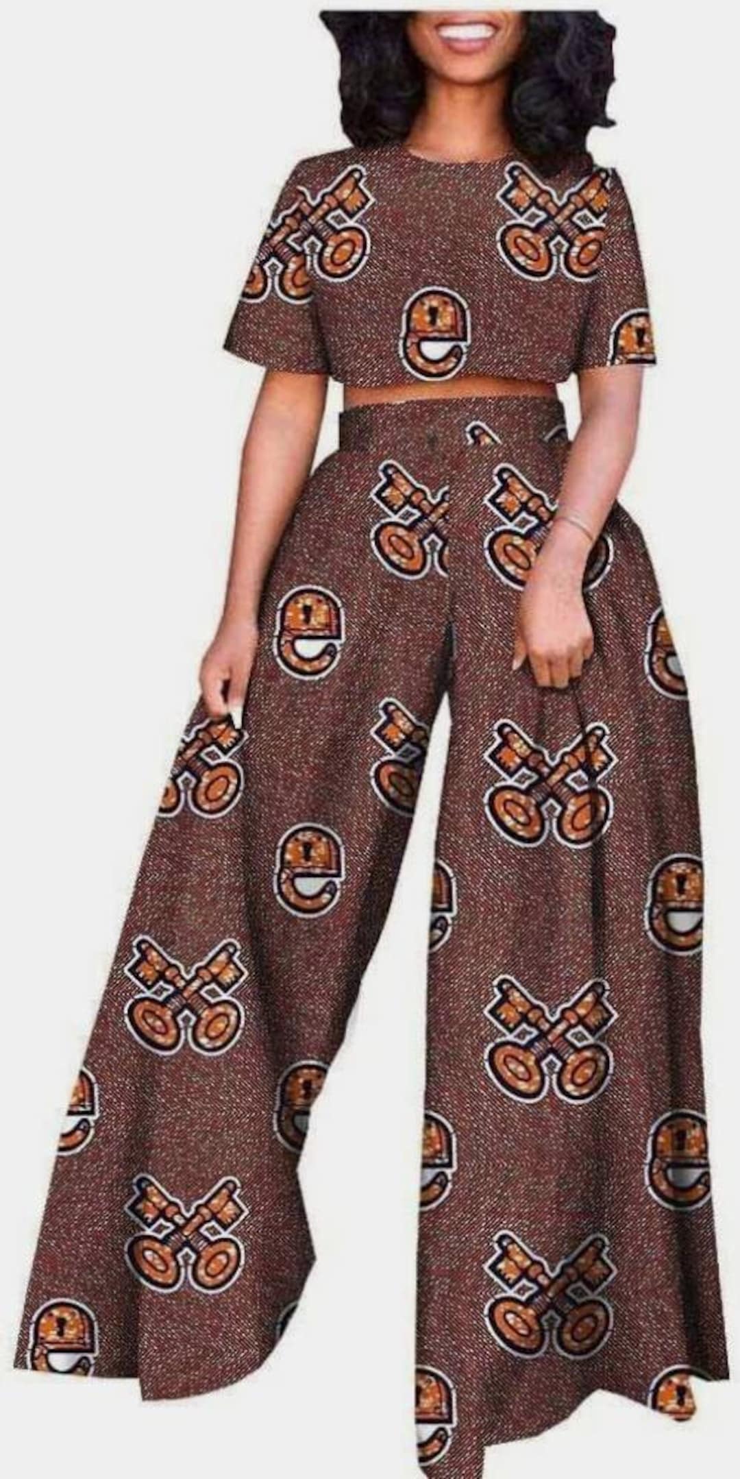 African Pant Suit for Women,african Women Pant Suit,african Wide Leg ...