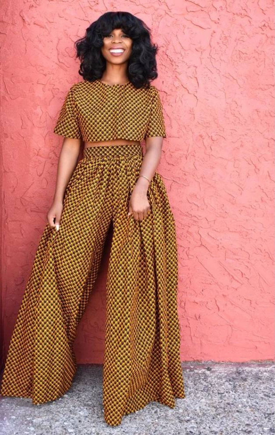 African Pant Suit For Women African Women Pant Suit African Wide Leg