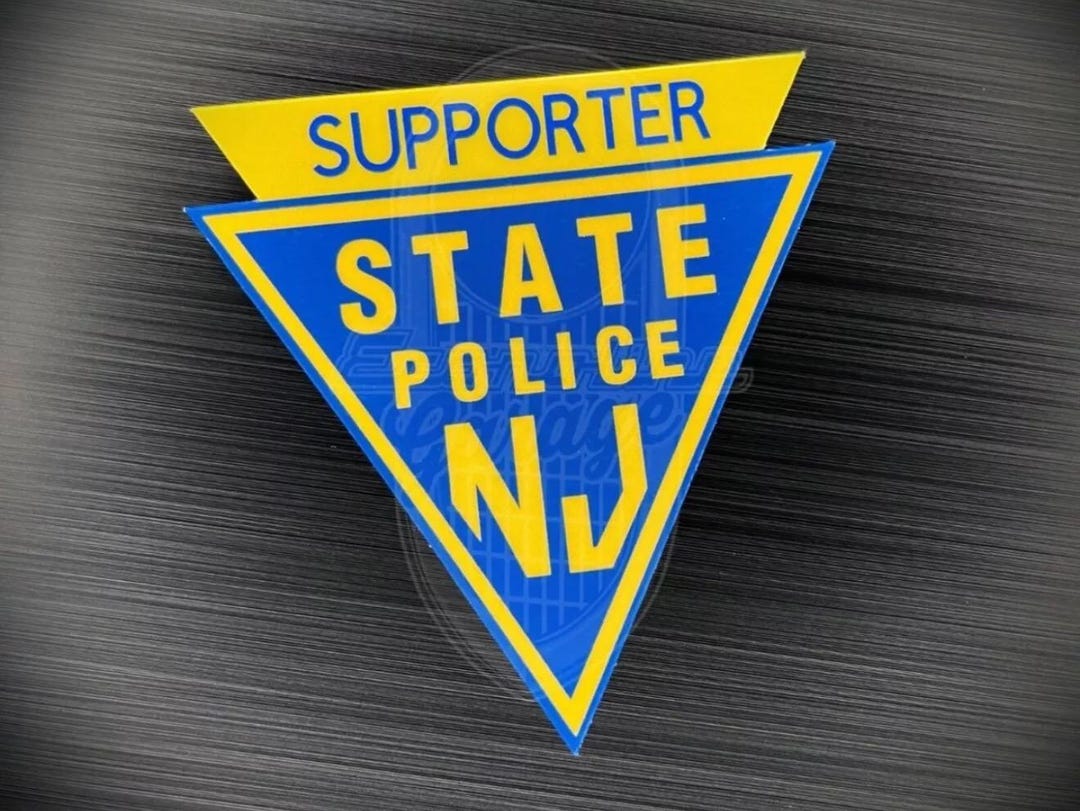 New Jersey State Police 3” Supporter Sticker Decal PBA FOP Trooper Blue ...